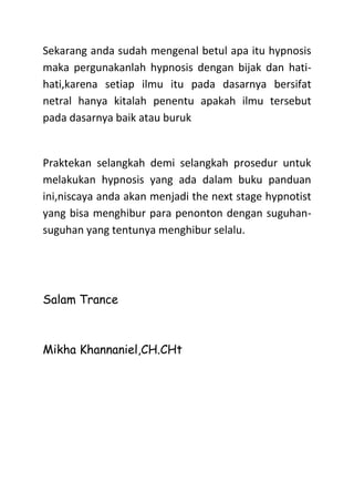 Ebook stage hypnosis | PDF