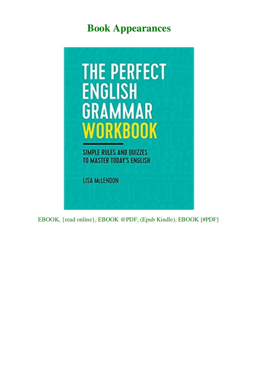 Ebook The Perfect English Grammar Workbook Simple Rules And Quizzes Ebook The Perfect English Grammar Workbook Simple Rules And Quizzes