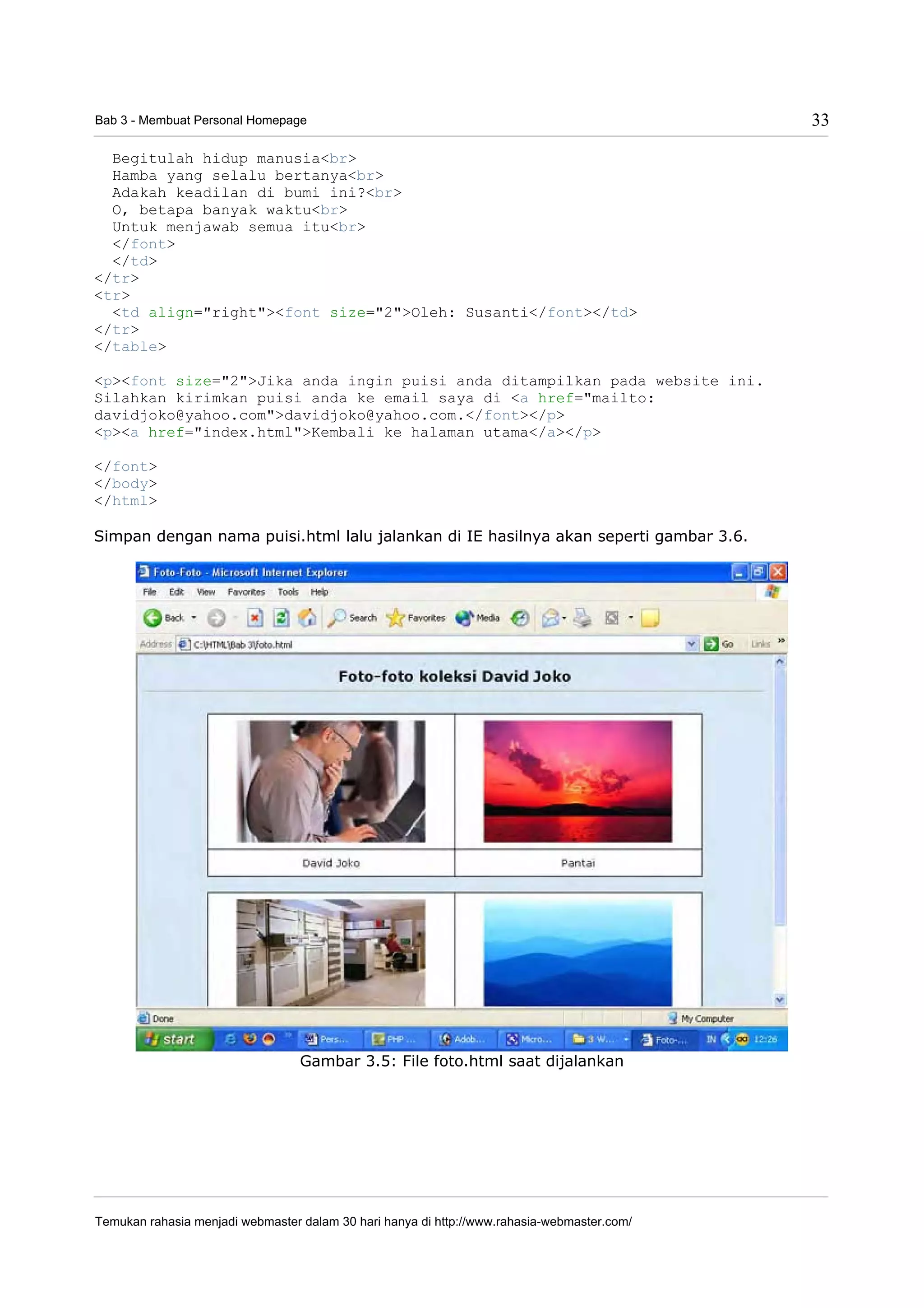 Ebook tutorial belajar html | PDF