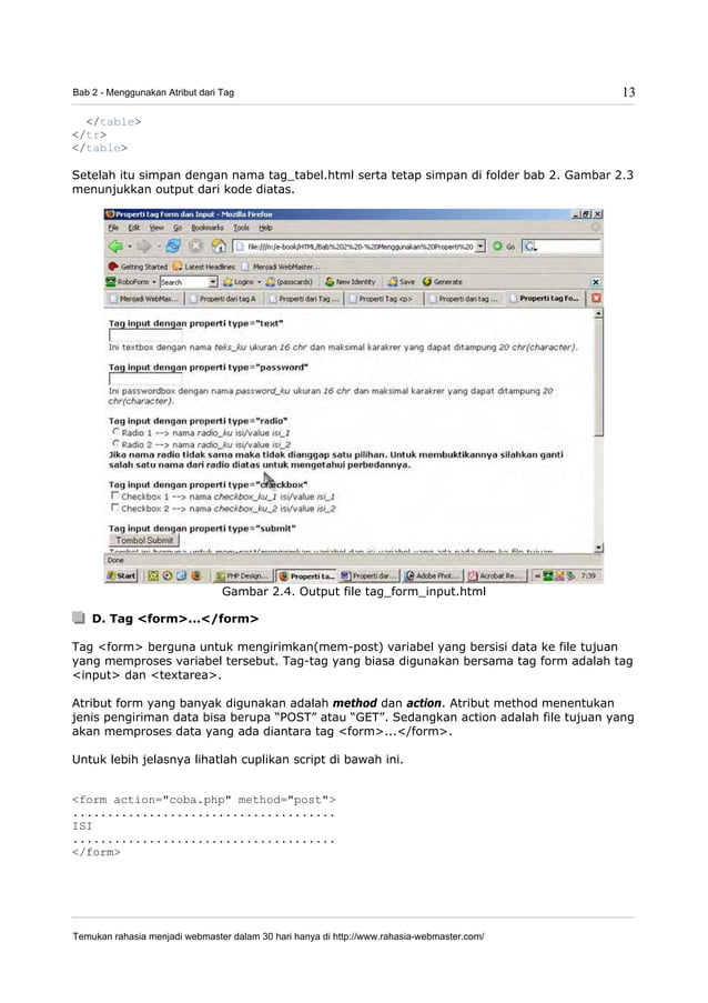 Ebook tutorial belajar html | PDF