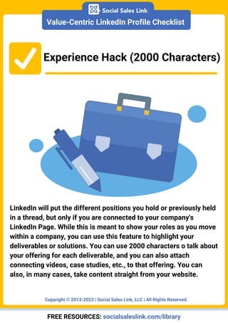Value-Centric LinkedIn Profile Checklist | PDF