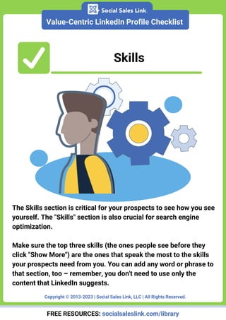 Value-Centric LinkedIn Profile Checklist | PDF