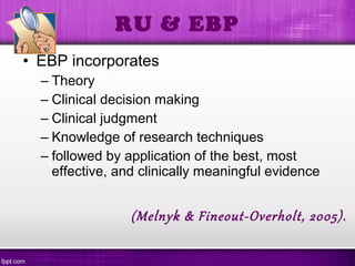 Evidence based practice in nursing | PPT