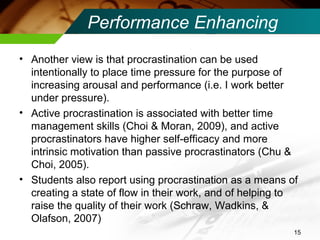 Academic Procrastination: A Review of Research on Theory and Practice | PPT