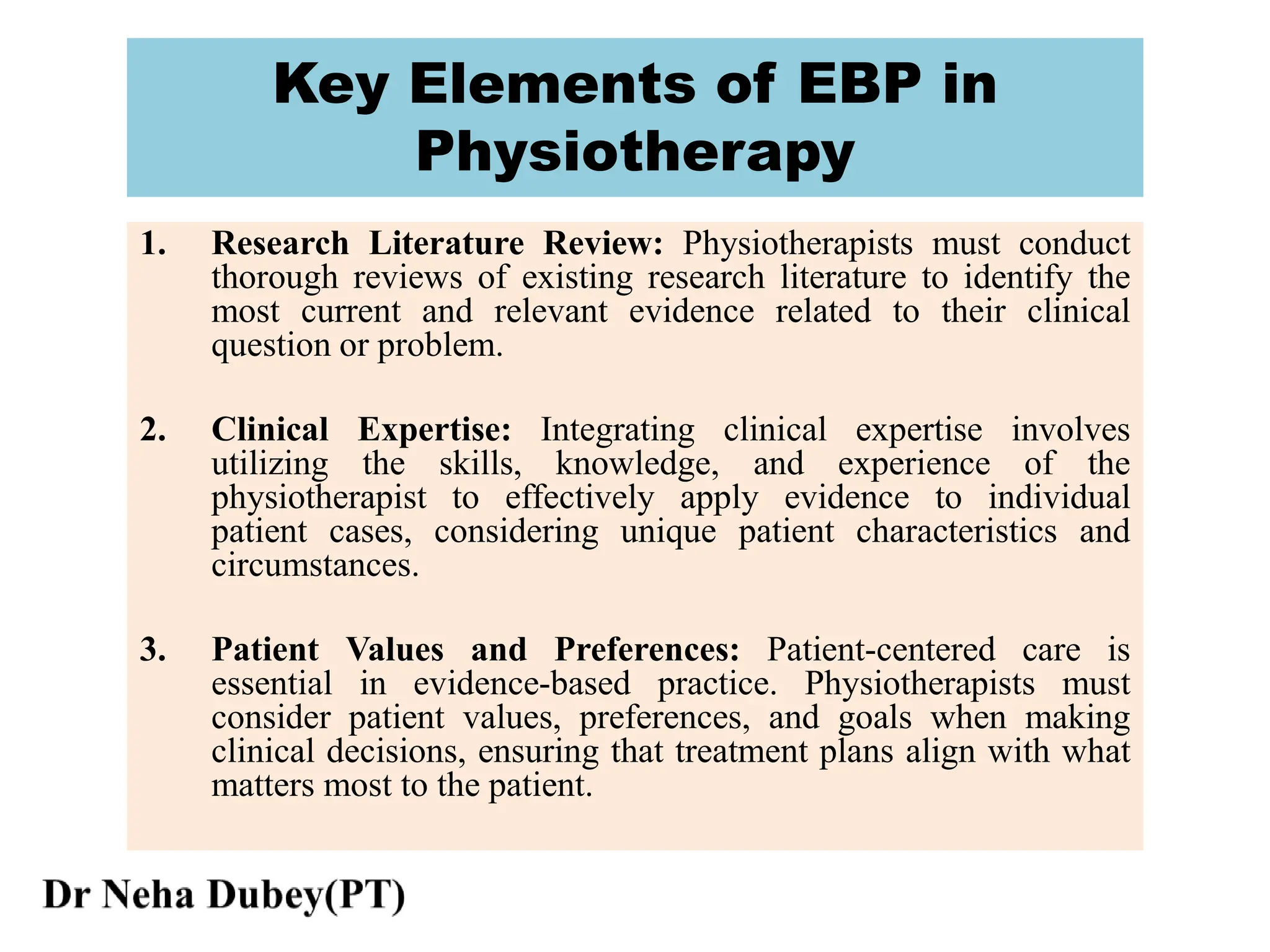 Evidence-based practiceEBP) in physiotherapy | PPTX