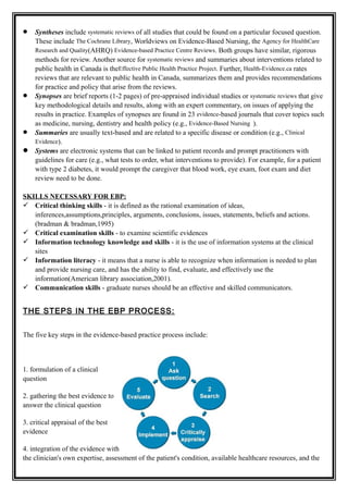 EVIDENCE BASED NURSING PRACTICE | PDF