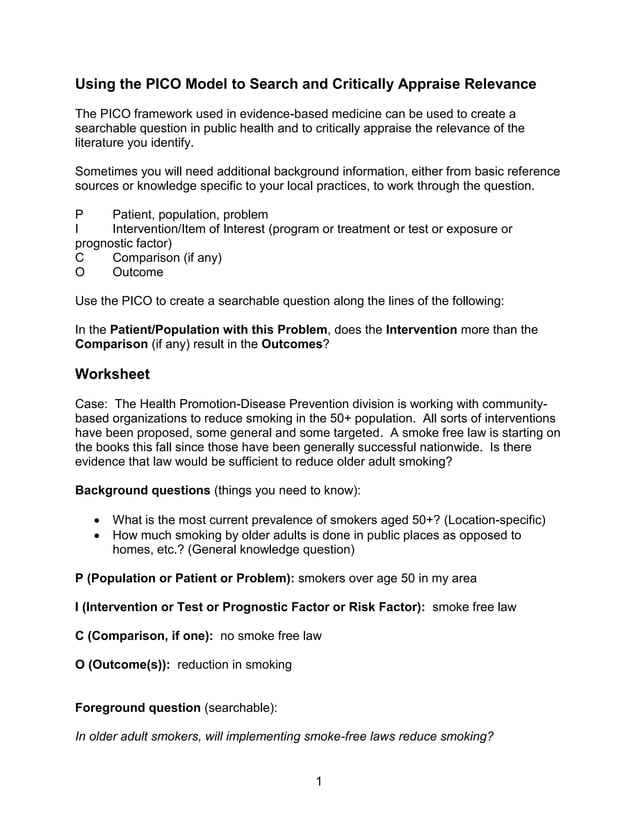 Analisis Jurnal (Using PICO Model) | PDF | Smoking Cessation | Wellness