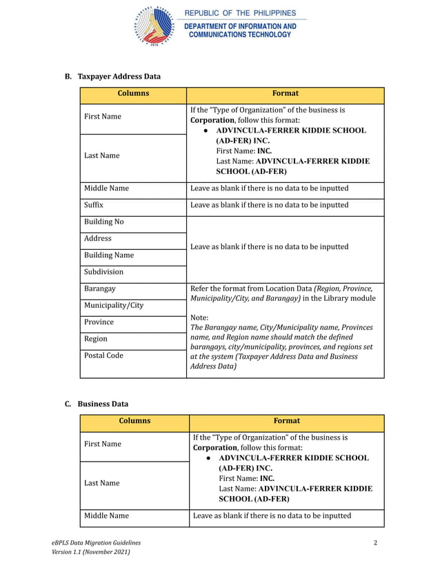 E bpls data-migration-guidelines | PDF