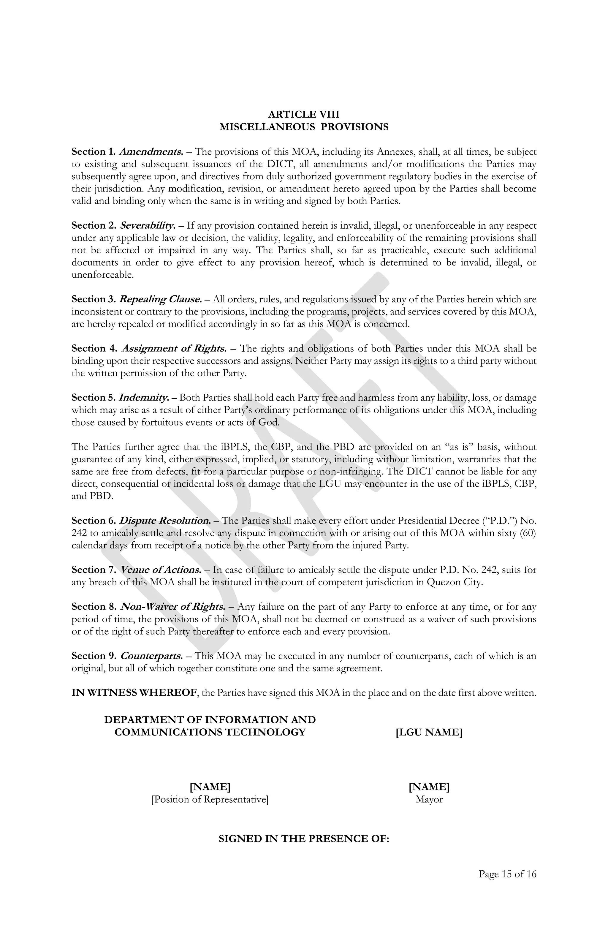 E bplscbppbd moa-template-2021-v.2.5_draft | PDF