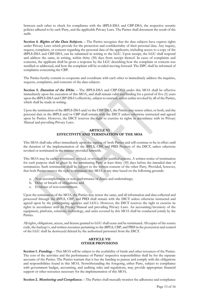 E bplscbppbd moa-template-2021-v.2.5_draft | PDF