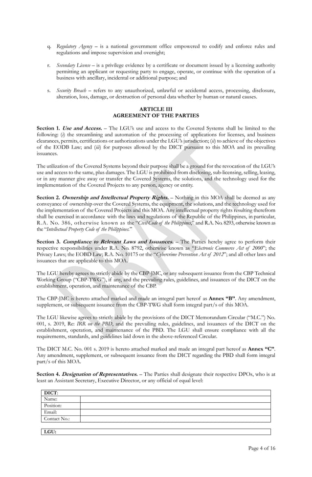 E bplscbppbd moa-template-2021-v.2.5_draft | PDF