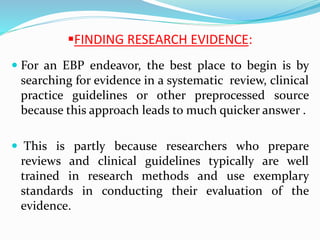 Evidence Base Practice (EBP)-Define, Benefits,Resource, steps PPT | PPTX