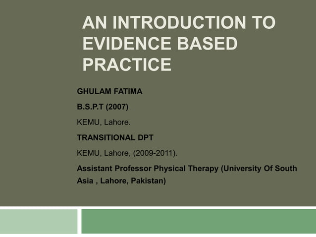 Ebp presentation | PPT