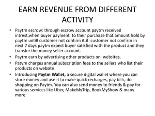 revenue model of paytm | PPTX