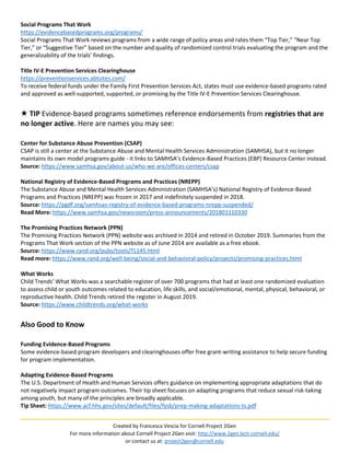 Practitioner Guide to Evidence-Based Programs for Children and Families ...