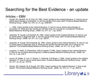BDent3 - finding the best evidence - an update | PPT