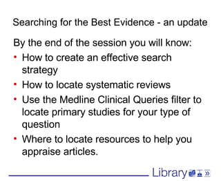 BDent3 - finding the best evidence - an update | PPT