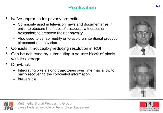 Privacy protection of visual information | PPT
