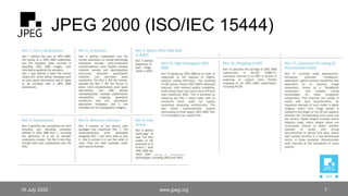 An overview of recent and ongoing JPEG standardisation activities | PPTX