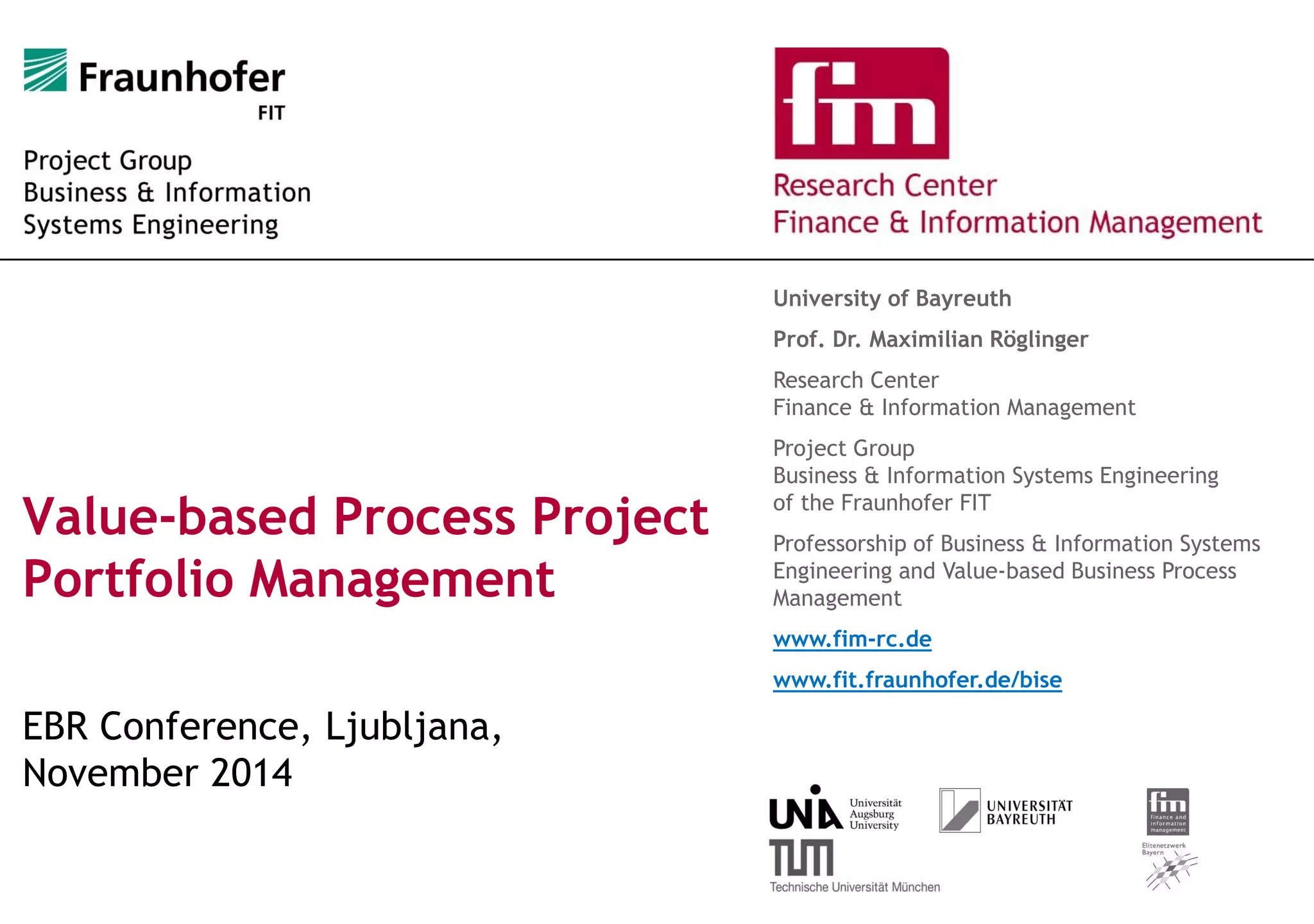 Value-based Process Project Portfolio Management | PDF