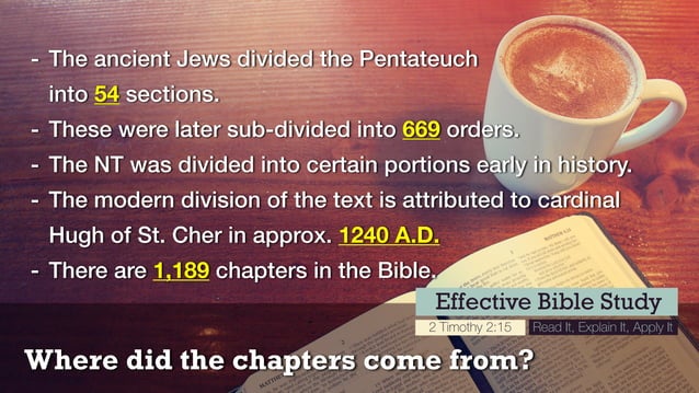 Analyzing the Bible by Chapter (Effective Bible Study) | PDF ...