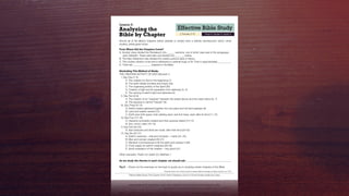 Analyzing the Bible by Chapter (Effective Bible Study) | PDF