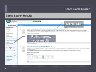 Ebsco Basic Search | PPTX