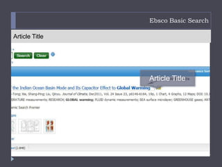Ebsco Basic Search | PPTX
