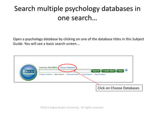 Ebsco database searching | PPT | Free Download