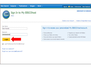 Library Skills: EBSCOHOST personalized account | PPT