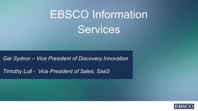 Lightning talk - EBSCO | PPTX
