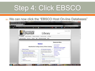 Ebsco search instructions | PPT