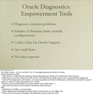 Using Oracle E-Business Suite Diagnostics | PDF