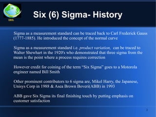 Ebsl Technologies Six (6) Sigma | PDF