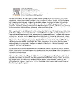 Elsevier Basic Science Olympiad 2018 Guidelines for 1st Year Medical ...