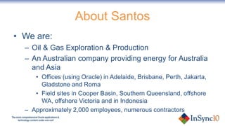 Ebs operational reporting at santos evaluation, selection ...