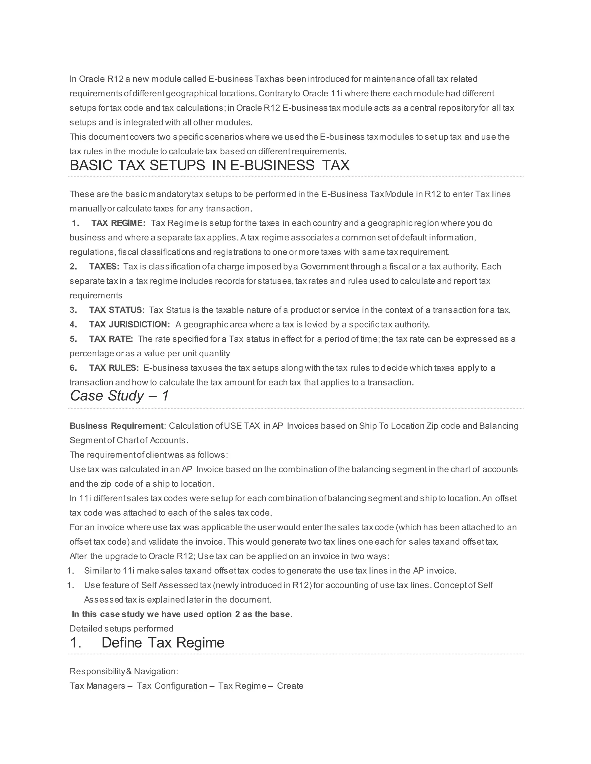 Ebtax in oracle EBS r12 | DOCX