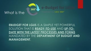 Dept of Finance eBUDGET LGU BUDGET AND MANAGEMENT. | PDF | Computing ...