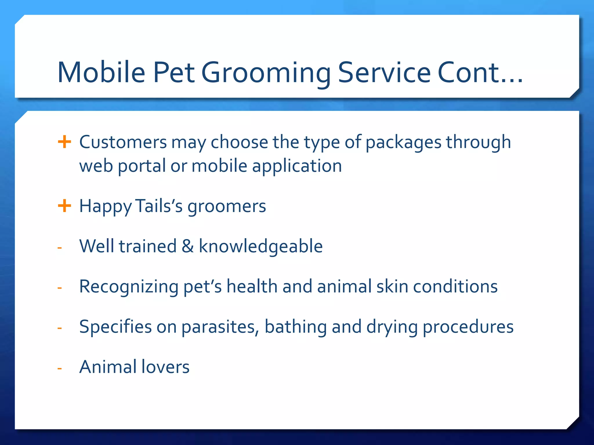 Mobile Pet Grooming Business Proposal Presentation for E-Business | PPTX