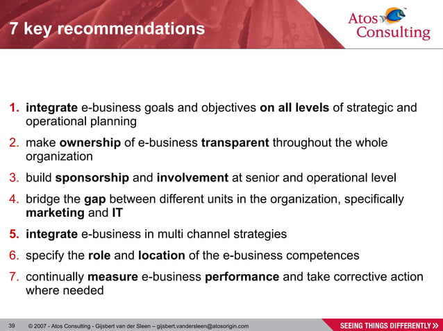 E Business Maturity Model 2.0 Atos Consulting | PPT