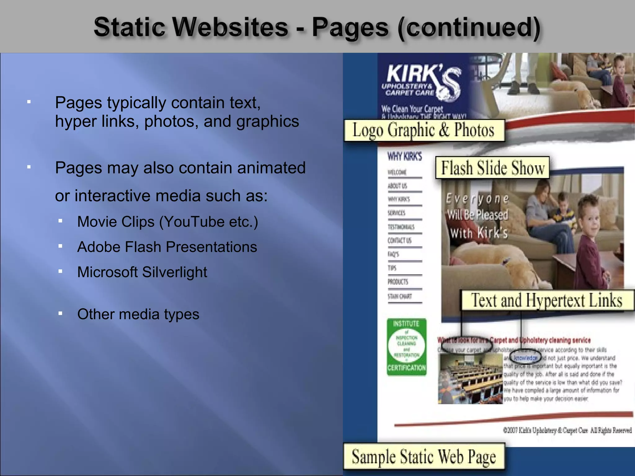 presentation on static website design | PPT