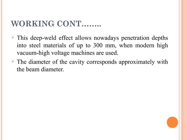 Electron Beam Welding | PPT | Chemistry | Science