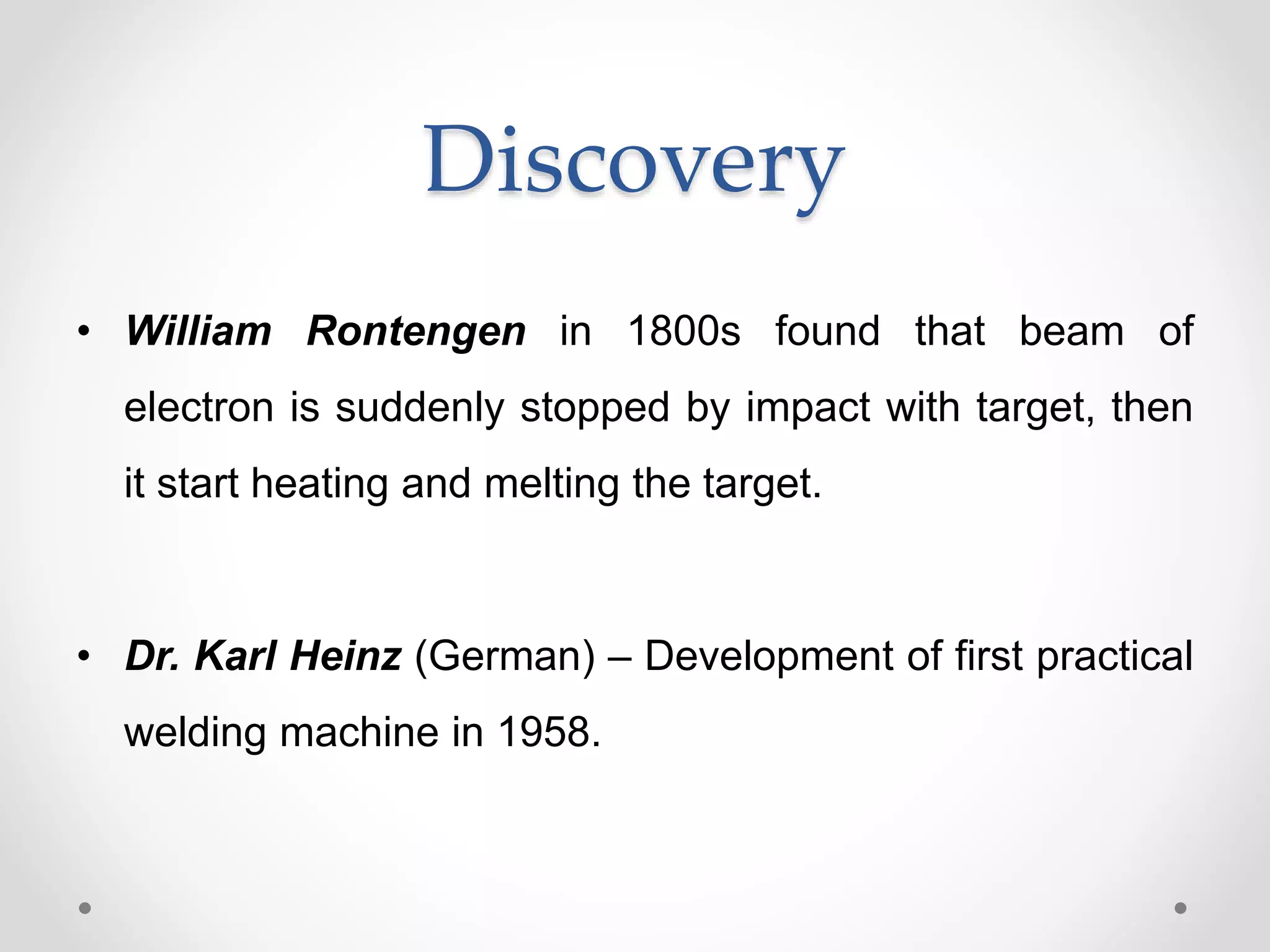 Electron Beam Welding (EBW) Basics | PPTX