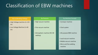 Electron Beam Welding | PPTX | Chemistry | Science