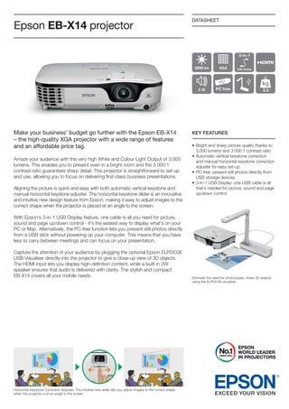 EPSON PROJECTOR EB X14 | PDF