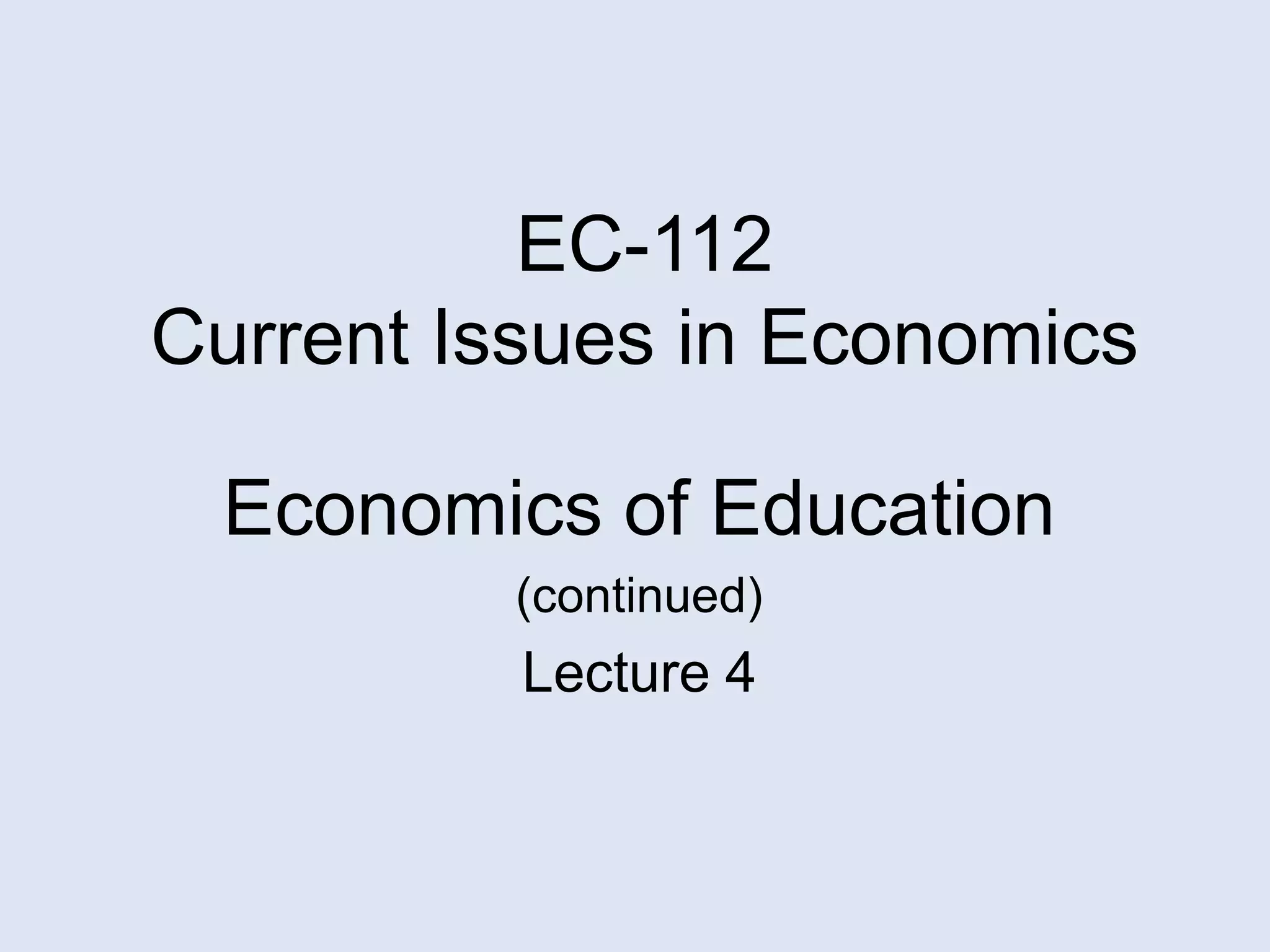 Ec 112 (12) lecture 4 26.10.12 (ntp) | PPTX