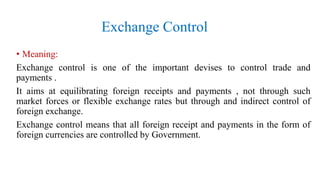 Exchange Control & Exchange Rate | PPTX