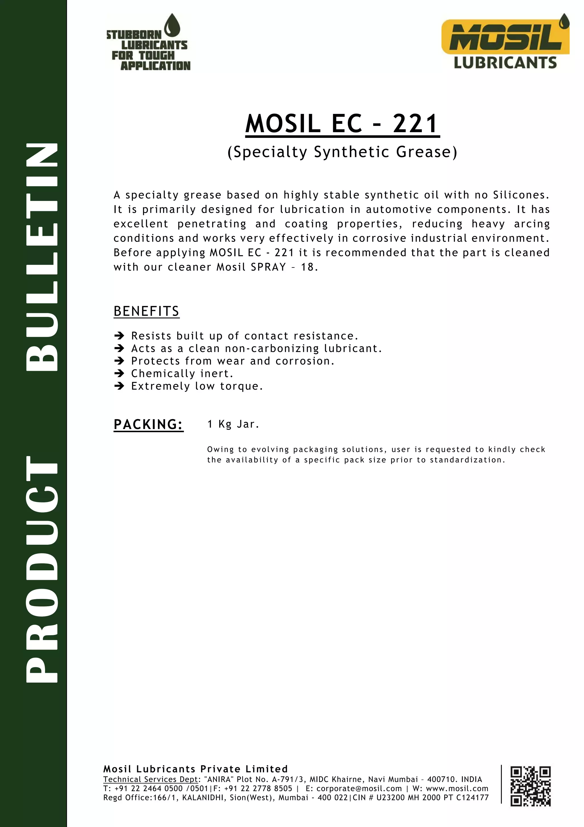 Synthetic grease by Mosil Lubricant | PDF