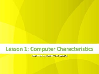 CHARACTERISTICS OF COMPUTER LEARNING FOR ELEMNTARY | PPT