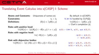 Modeling and Reasoning in Event Calculus using Goal-Directed Constraint Answer Set Programming | PPT